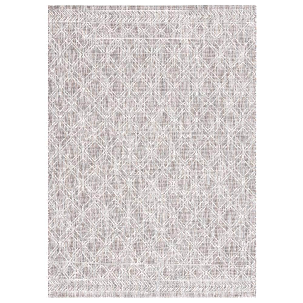 SAFAVIEH Courtyard Ivory/Beige Gray 8 ft. x 10 ft. Border Trellis ...