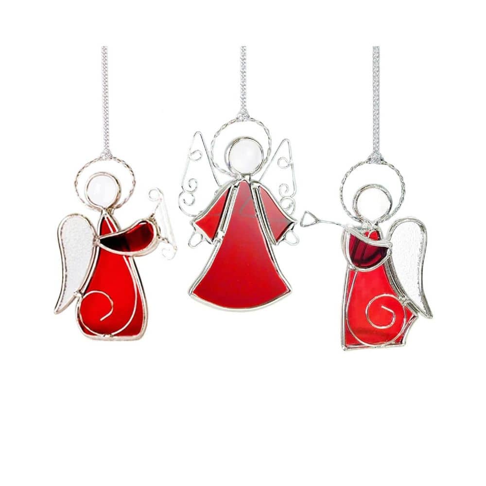 (3-Pack) Red Angel Stained Glass Art Glass Window HDDDXG4558 - The Home ...
