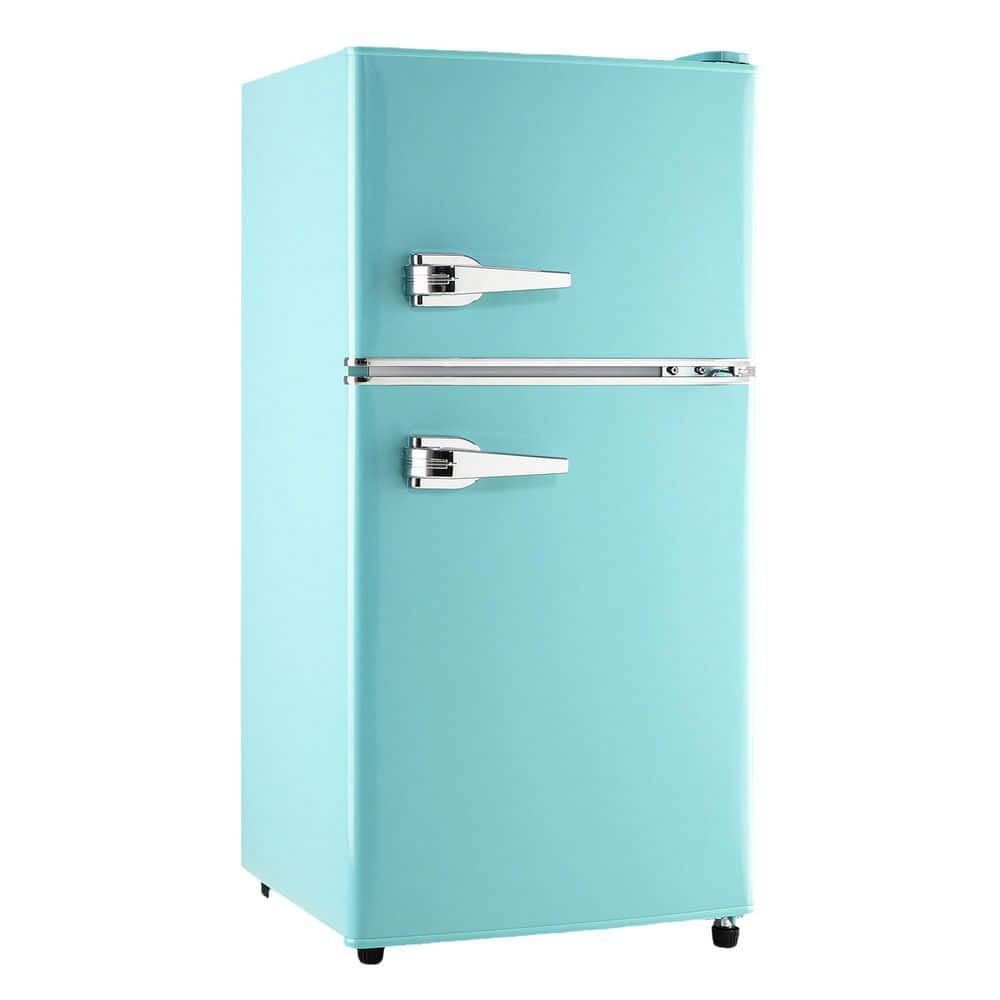 JEREMY CASS 3.5 cu. ft. Retro Mini Refrigerator in Tiffany Blue with ...