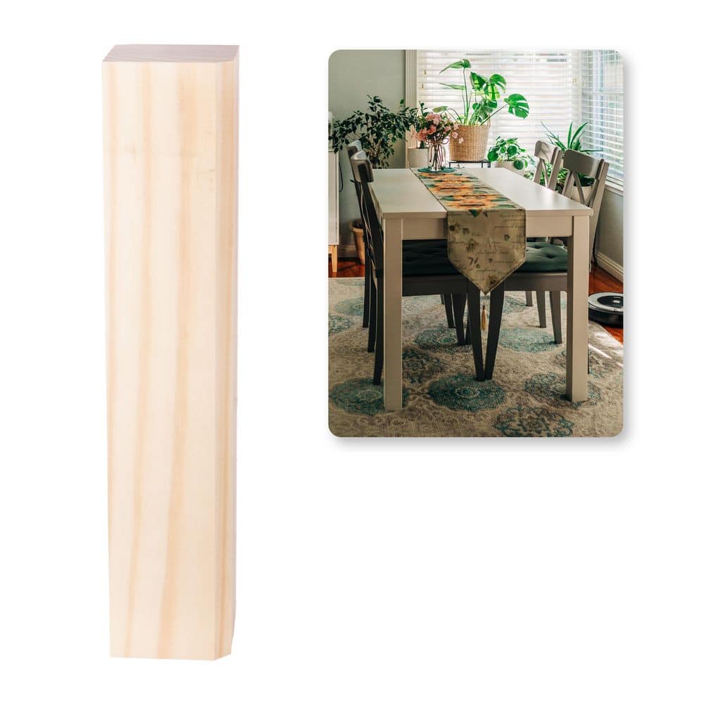 Waddell Craftsman Square Table Leg with Chamfer 16 in. H x 3.25 in. Dia ...