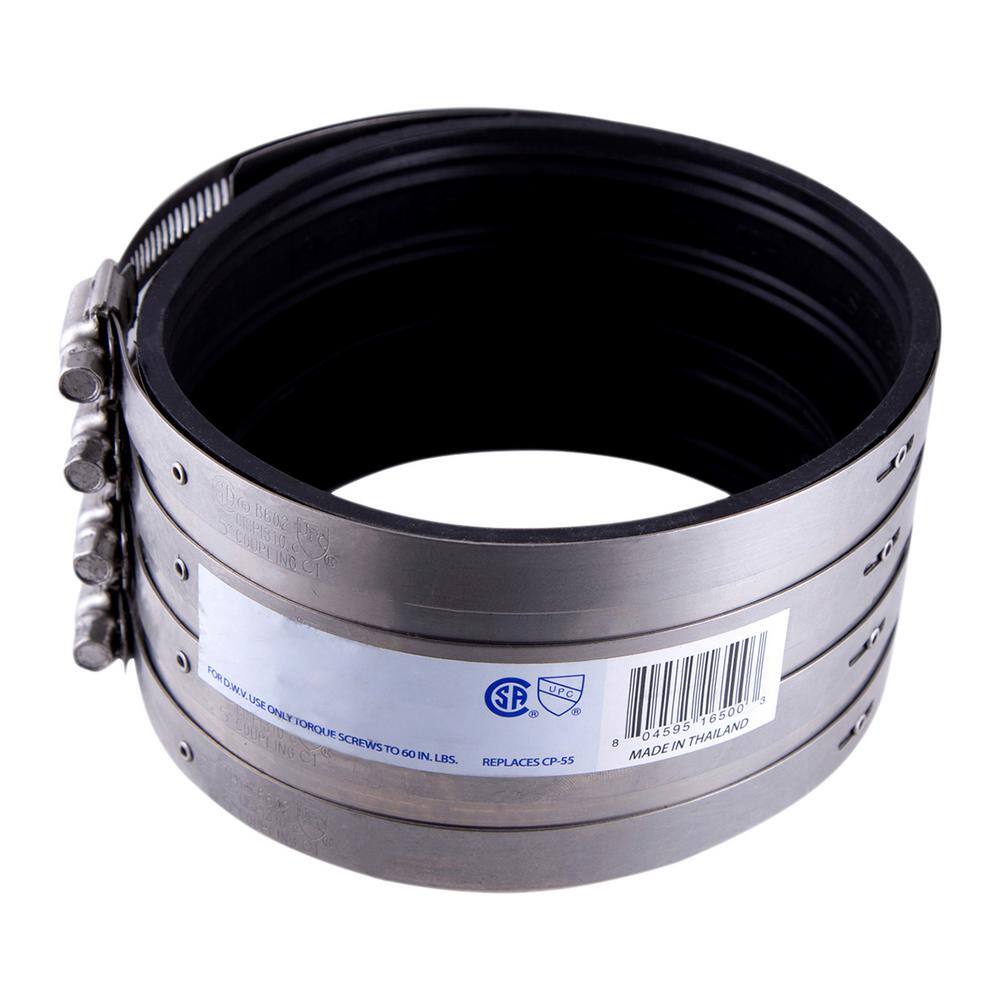 PLUMBFLEX Shielded 3 in. Steel Transition Coupling Connects Cast Iron ...