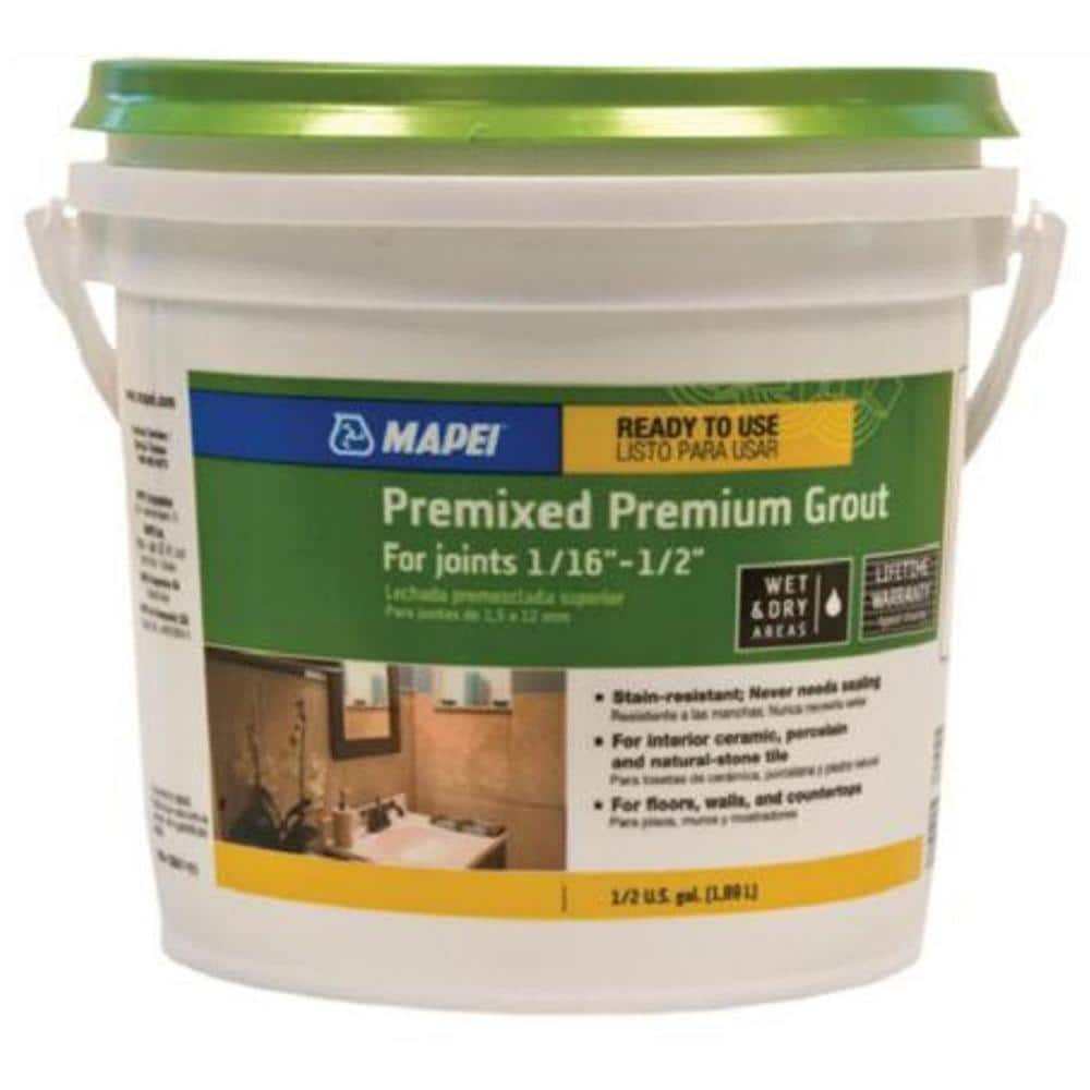 Mapei White 1/2-gal. Premium Premixed Grout 50077 - The Home Depot
