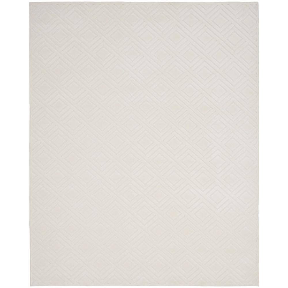 Nourison Casual Ivory 9 ft. x 12 ft. Checker Contemporary Area Rug ...