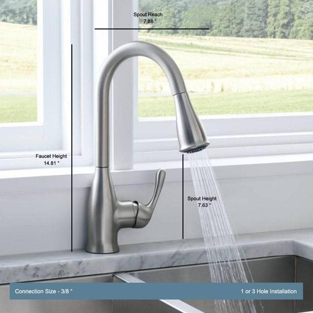 Buy Kaden Single-Handle Pull-Down Sprayer Kitchen Faucet with Reflex ...