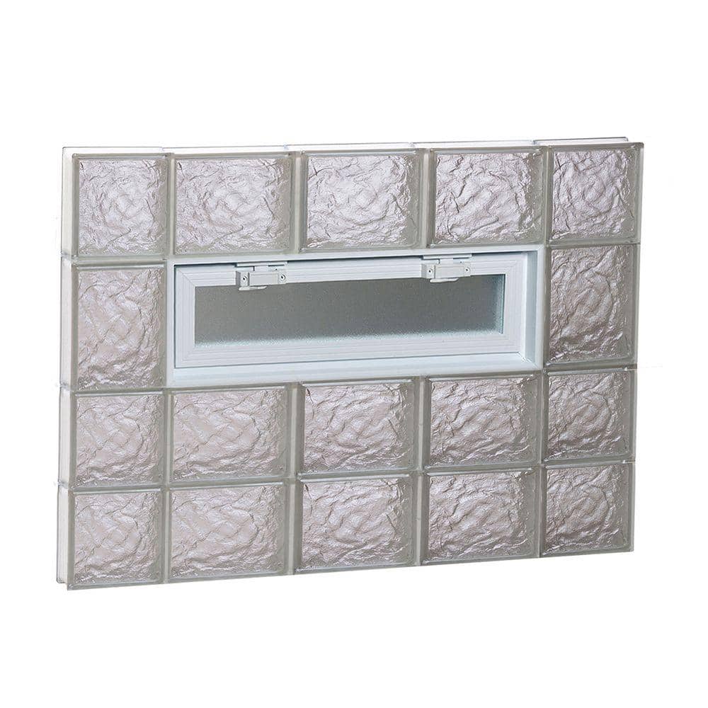 Clearly Secure 34.75 in. x 25 in. x 3.125 in. Frameless Ice Pattern ...