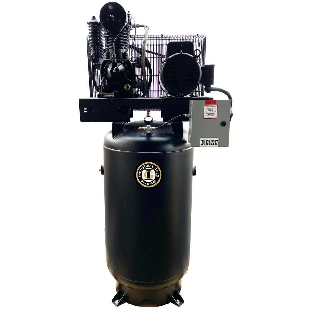 COMPRESSED AIR SYSTEMS Industrial Gold 80 Gal. 7.5 HP Vertical 1-Phase ...