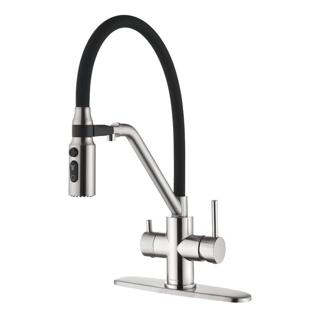 Vanfoxle Premium Series Brushed Nickel 18 in. H Pull Out Sprayer ...