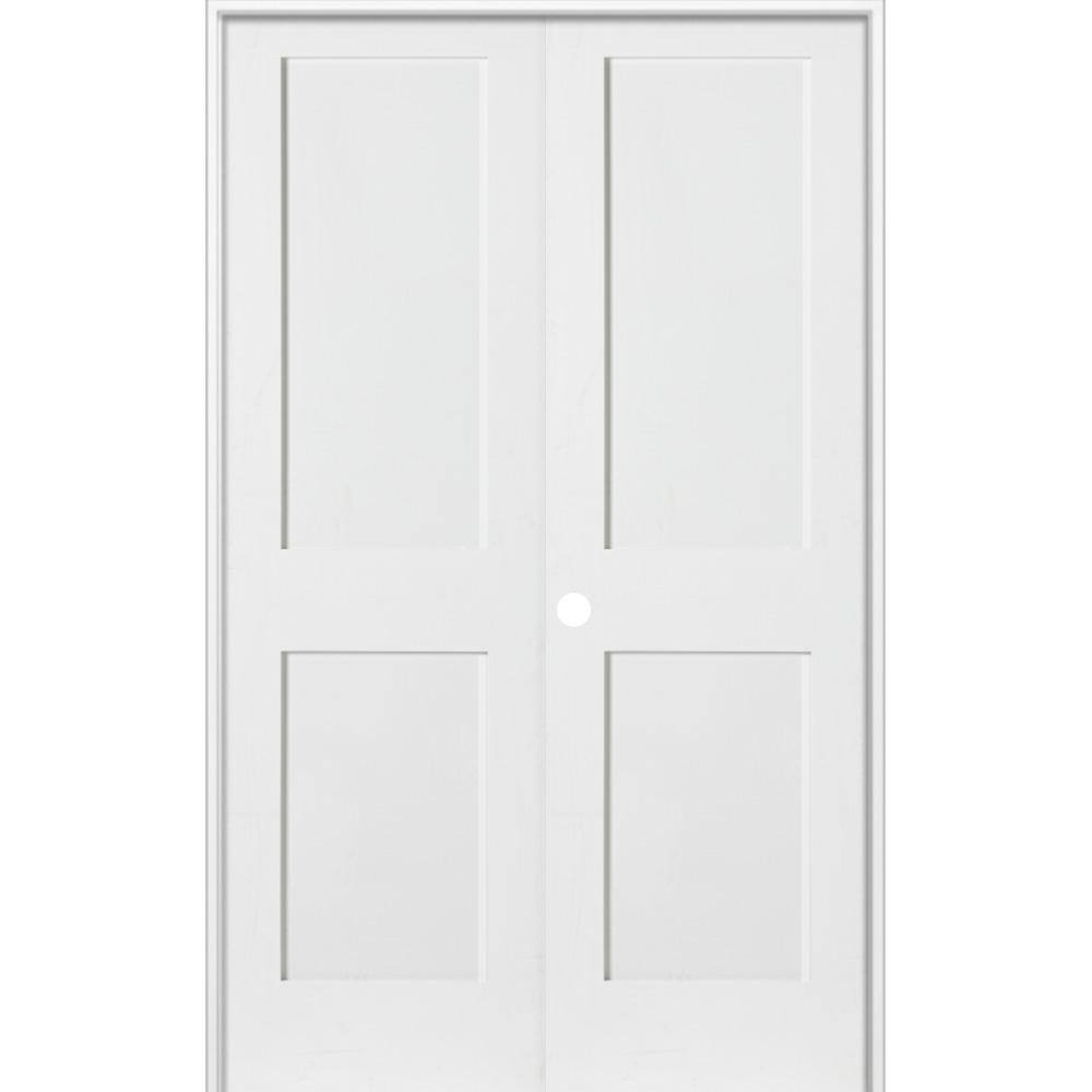 Krosswood Doors 48 in. x 80 in. Craftsman Shaker 2-Panel Right Handed ...