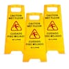 Alpine Industries 24 in. Yellow Bilingual Caution Wet Floor Sign (3 ...