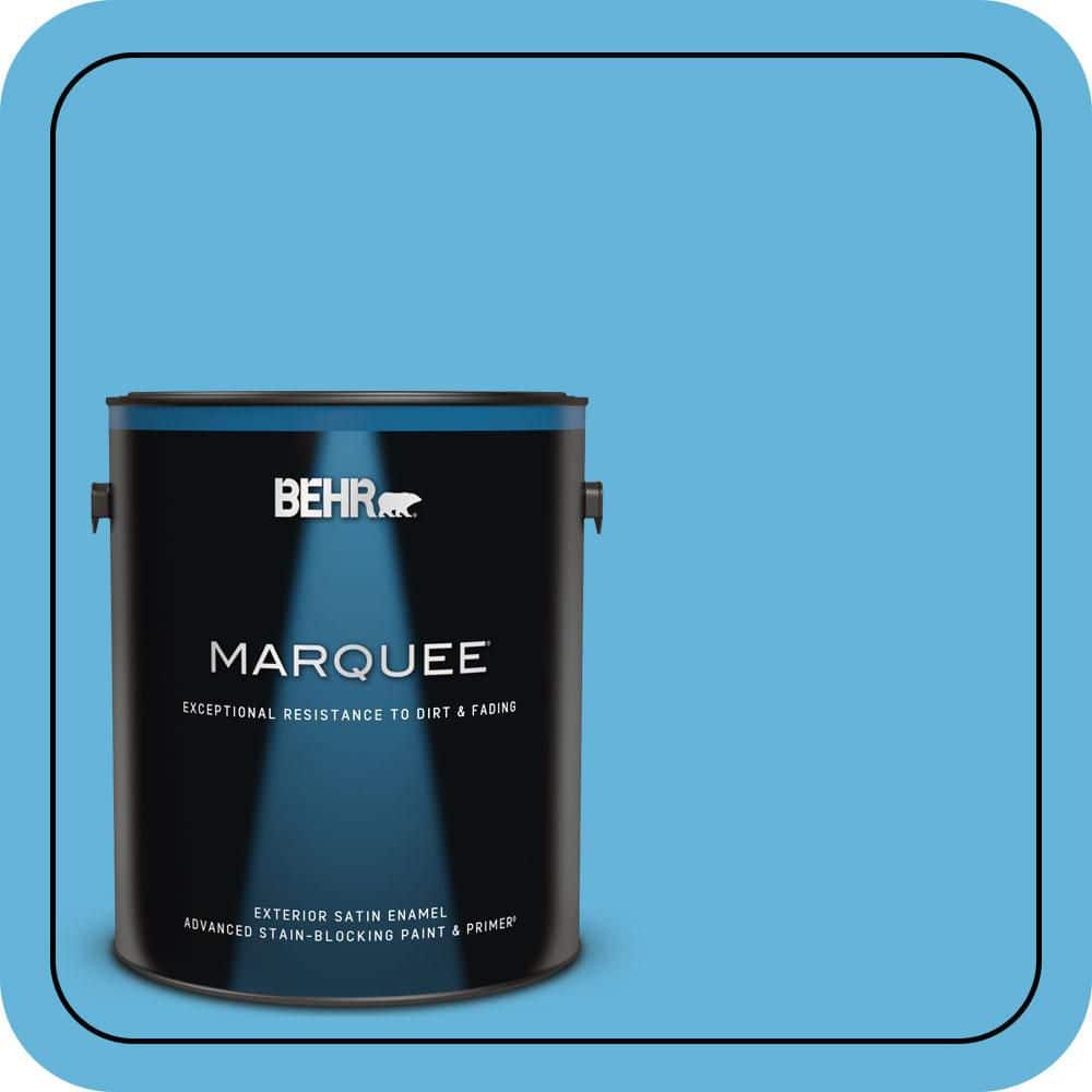 BEHR MARQUEE 1 gal. #540B-5 Riviera Blue Satin Enamel Exterior Paint ...