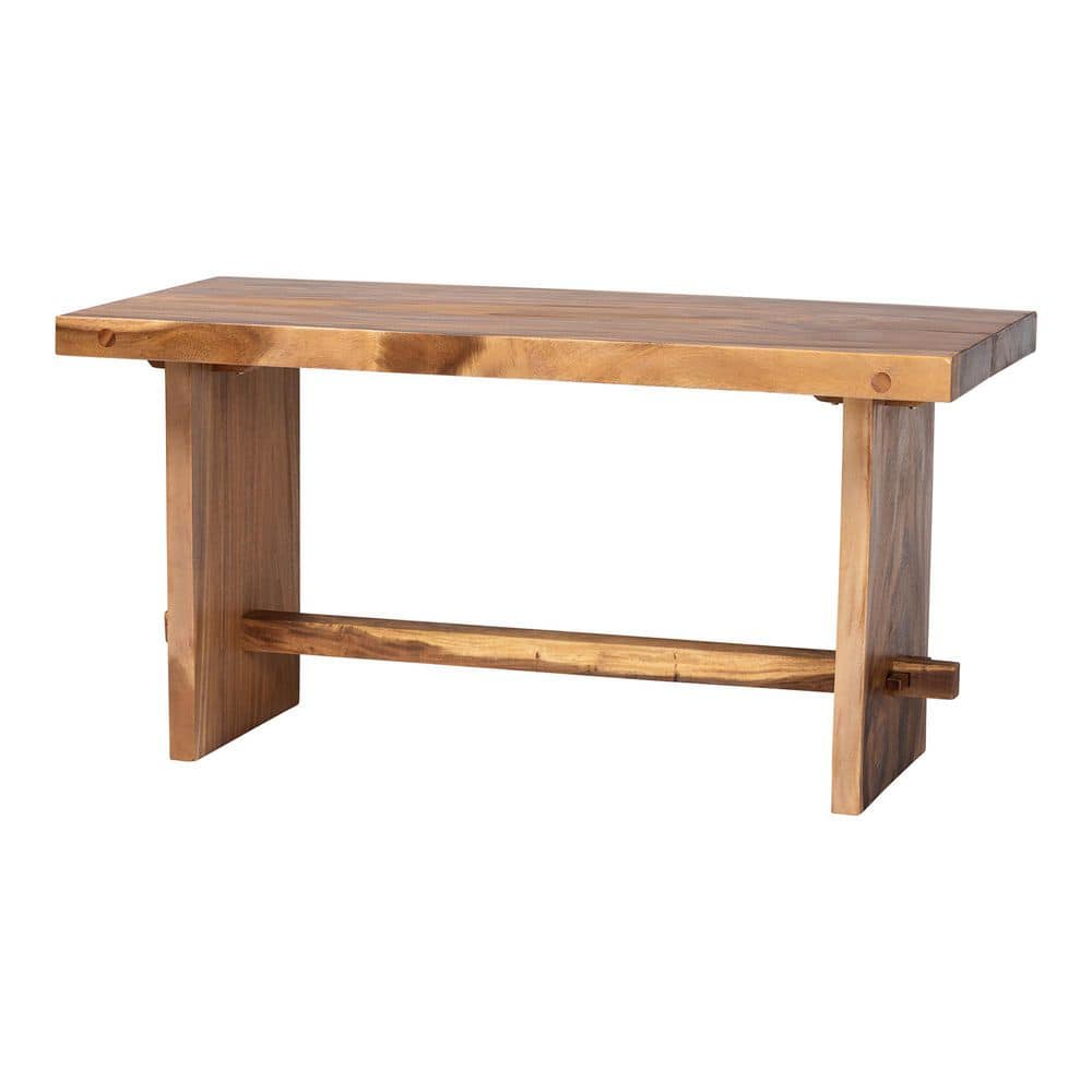 bali & pari Biyu Natural Brown Suar Wood Trestle Dining Table Seats 6 ...
