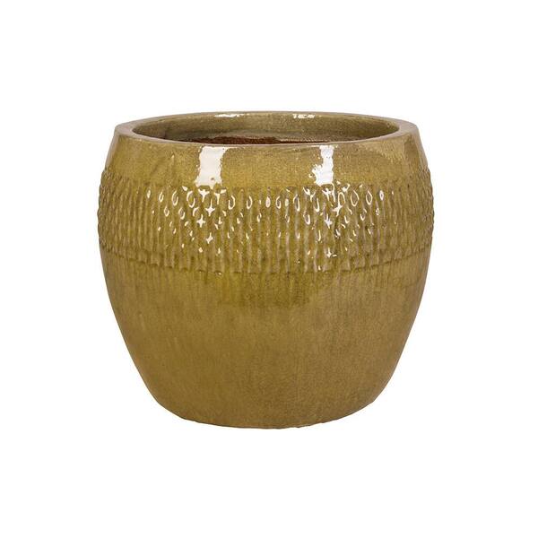 21 in. Vintage Olive Ceramic Regal Pot VG-179C-VO - The Home Depot