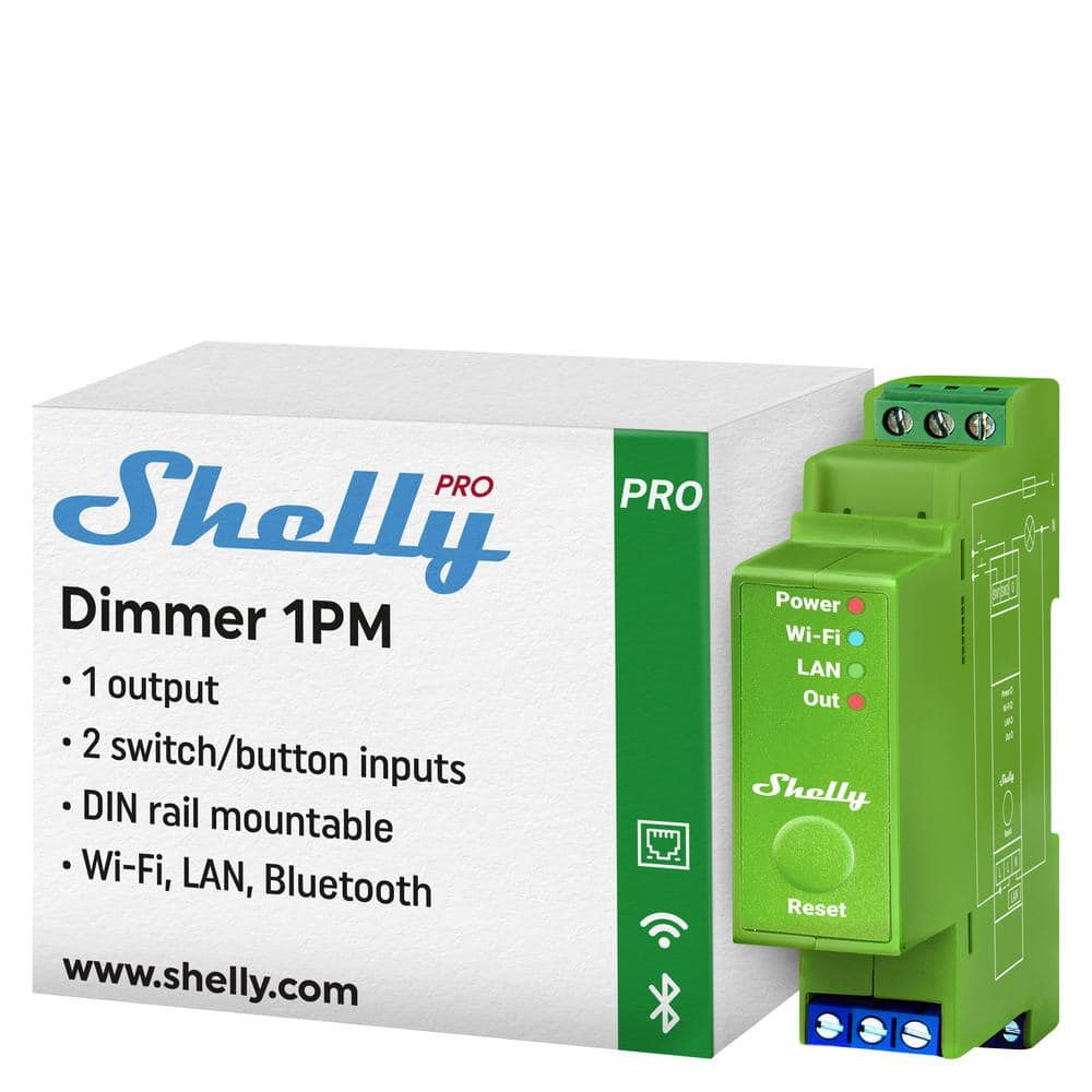 Shelly Pro Dimmer 1PM, 10A, Wi-Fi, LAN and Bluetooth 1-Channel Smart ...
