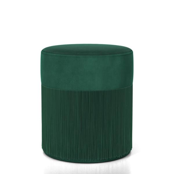 Furniture of America Cabbiness Green Round Ottoman IDF-OT5662GR - The ...