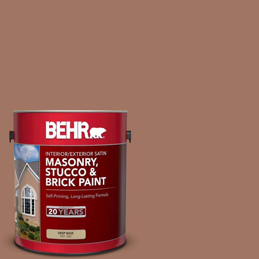 BEHR 1 gal. #PFC-14 Iron Ore Satin Interior/Exterior Masonry, Stucco ...