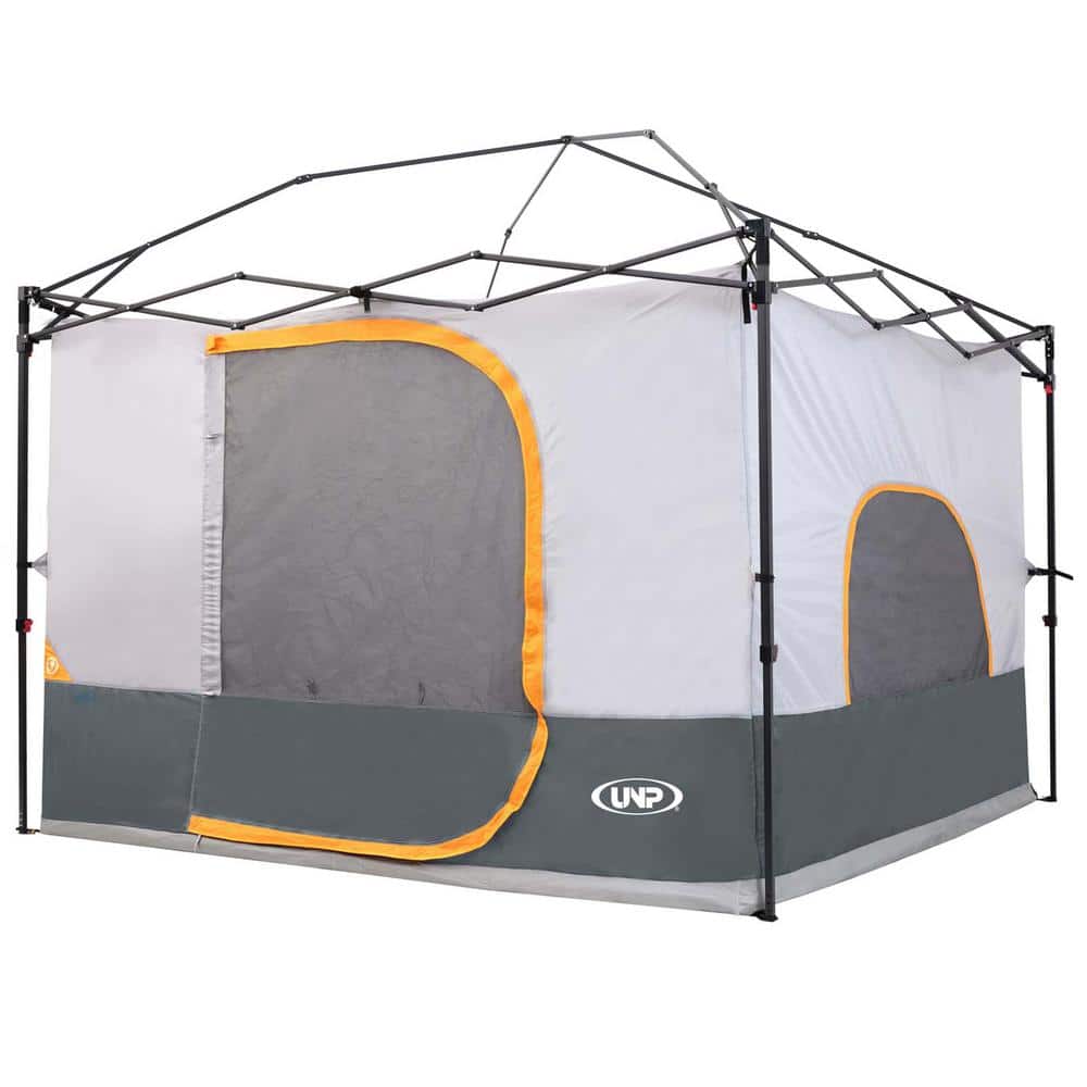 Zeus & Ruta 10 ft. x 10 ft. Gray Pop Up Canopy Tent Fully Vented Roof ...
