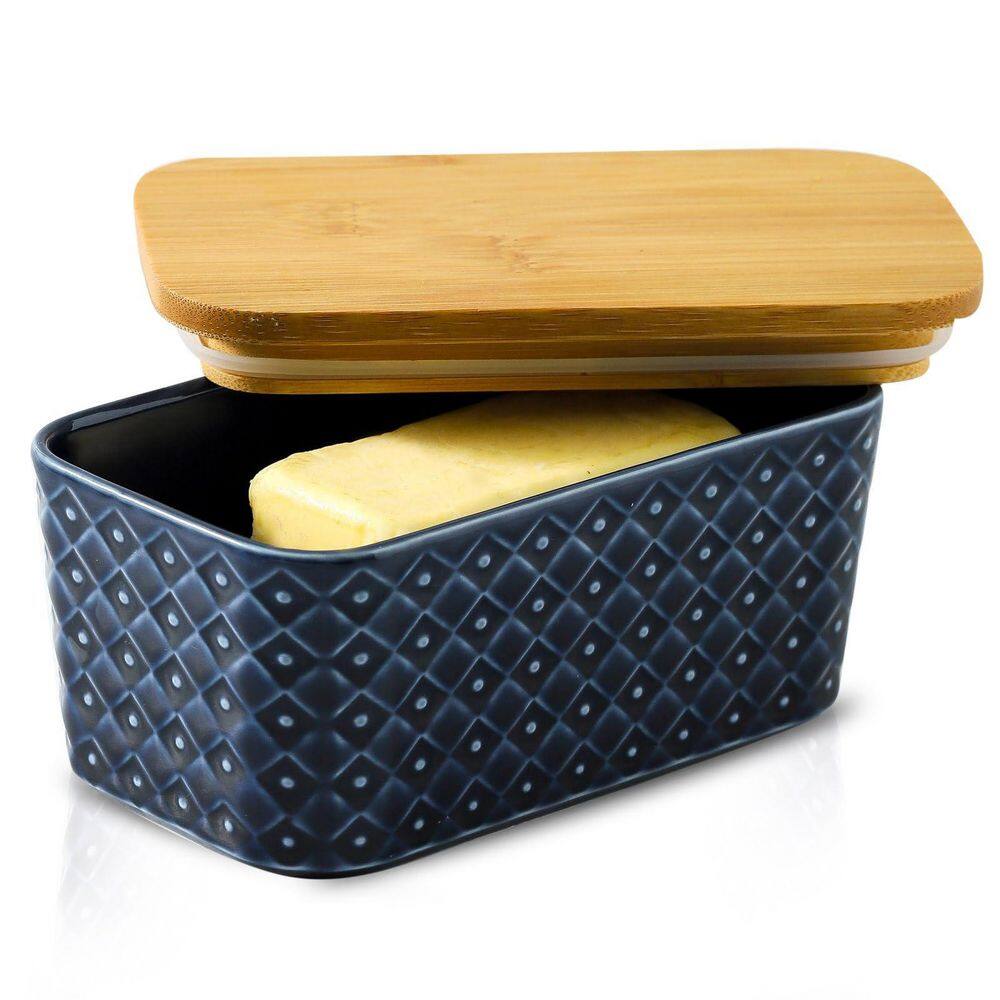 Wudkey 16 oz. Ceramic Butter Keeper with Lid, Dishwasher Safe for ...