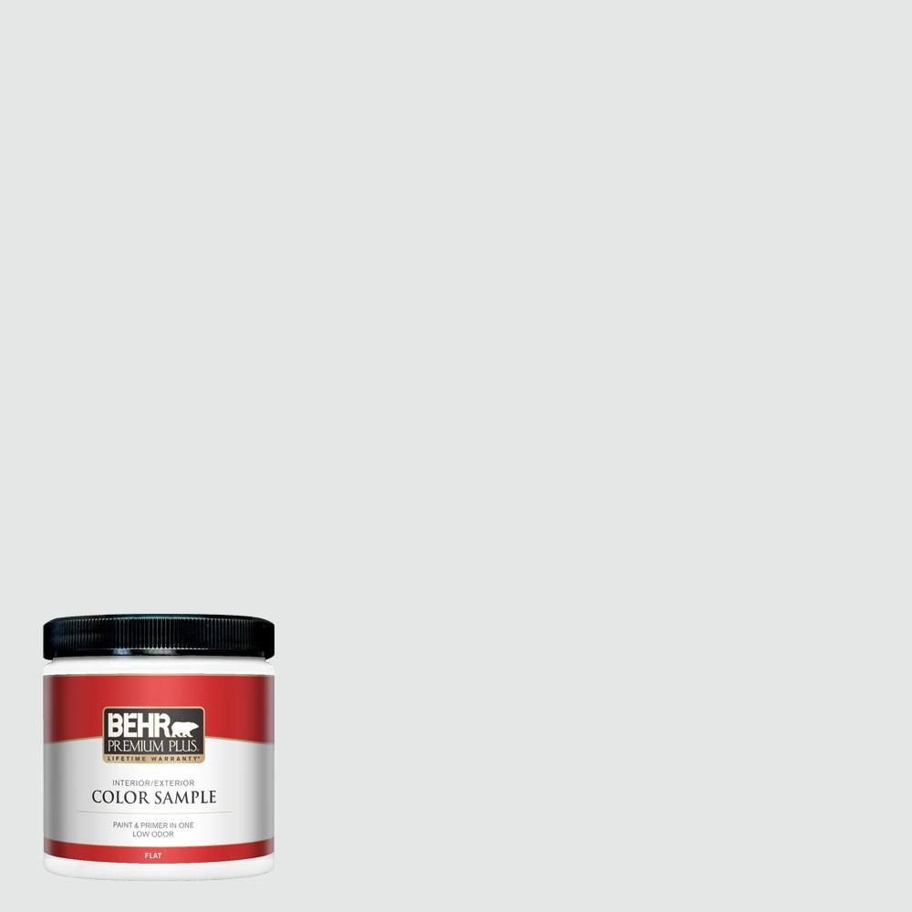 BEHR PREMIUM PLUS 8 oz. #770E-1 Quietude Flat Interior/Exterior Paint ...