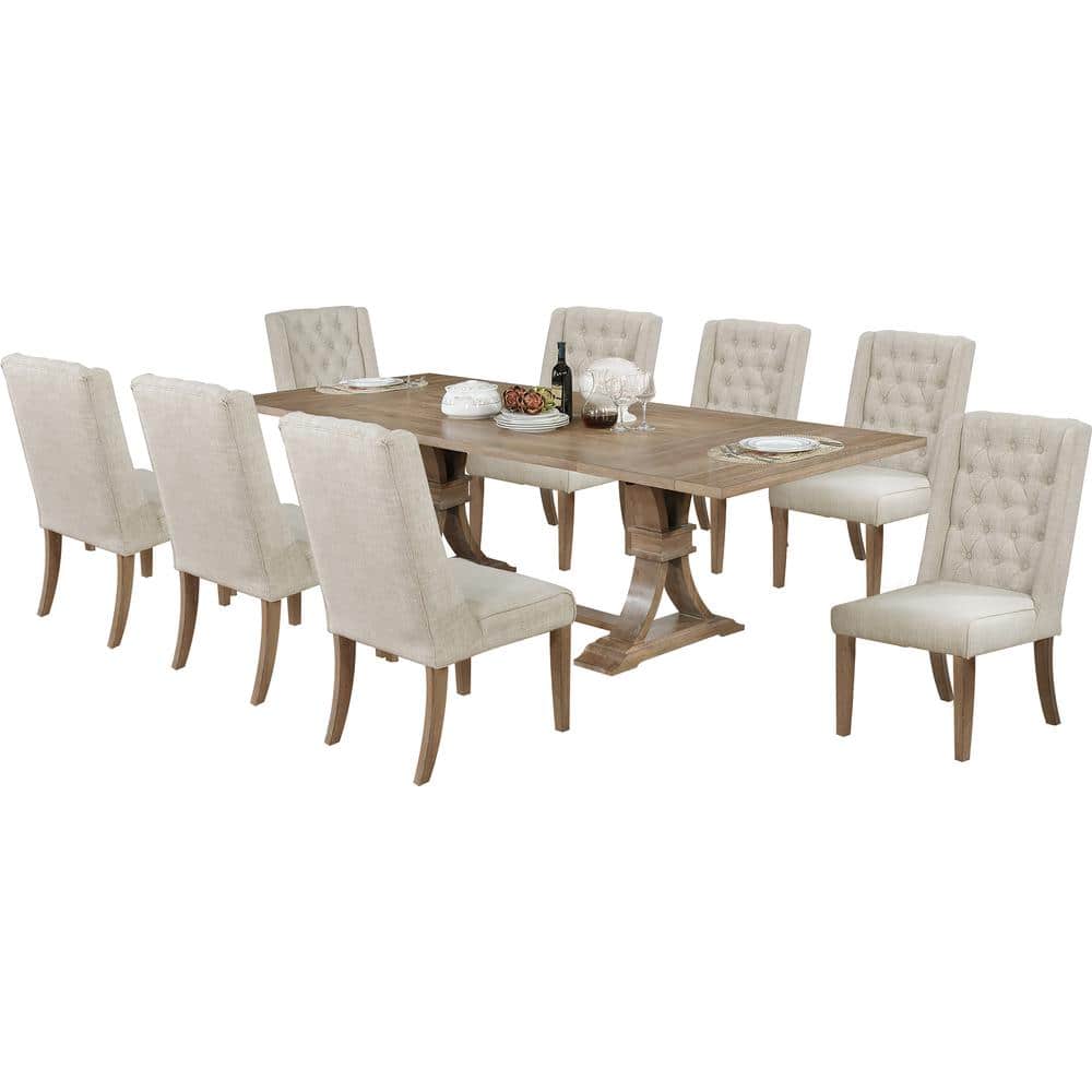 Best Quality Furniture Maribel 9-Piece Rectangular Wood Dining Table ...