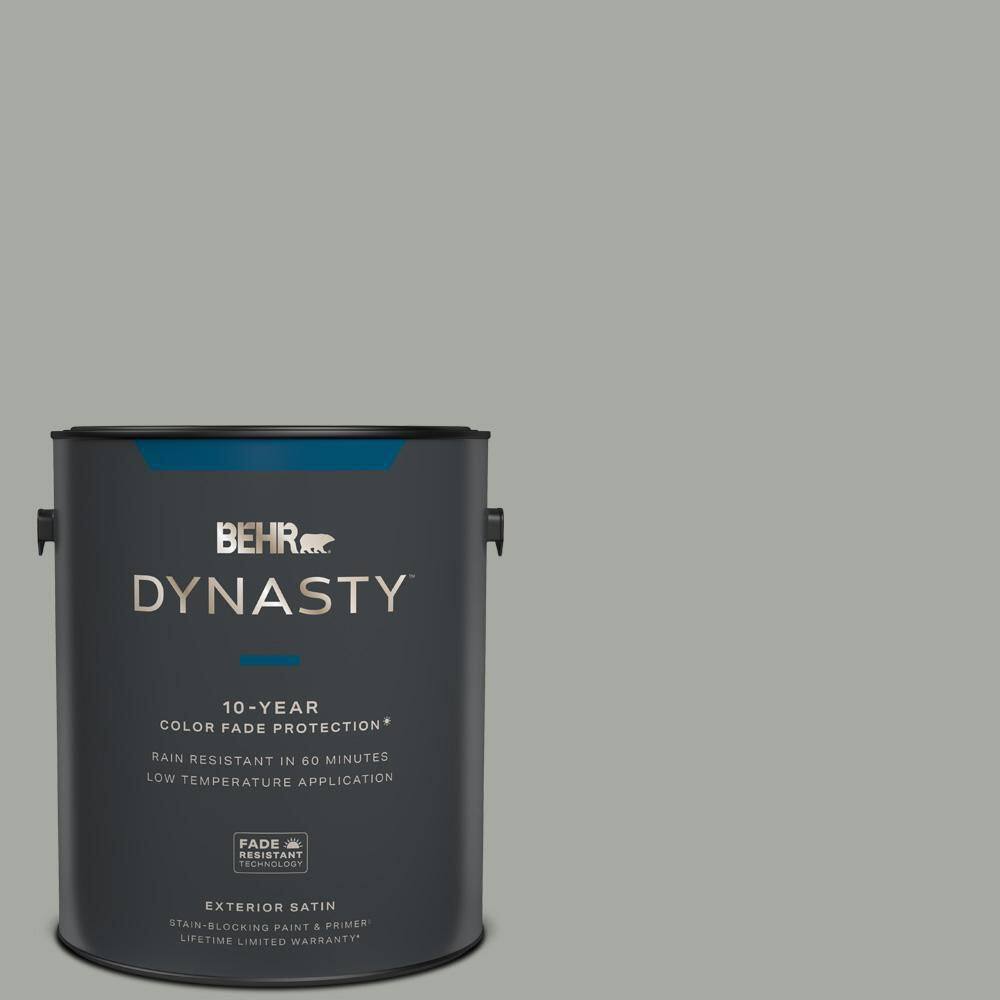 BEHR DYNASTY 1 gal. #ECC-35-1 Silver Clouds Satin Enamel Exterior Stain ...