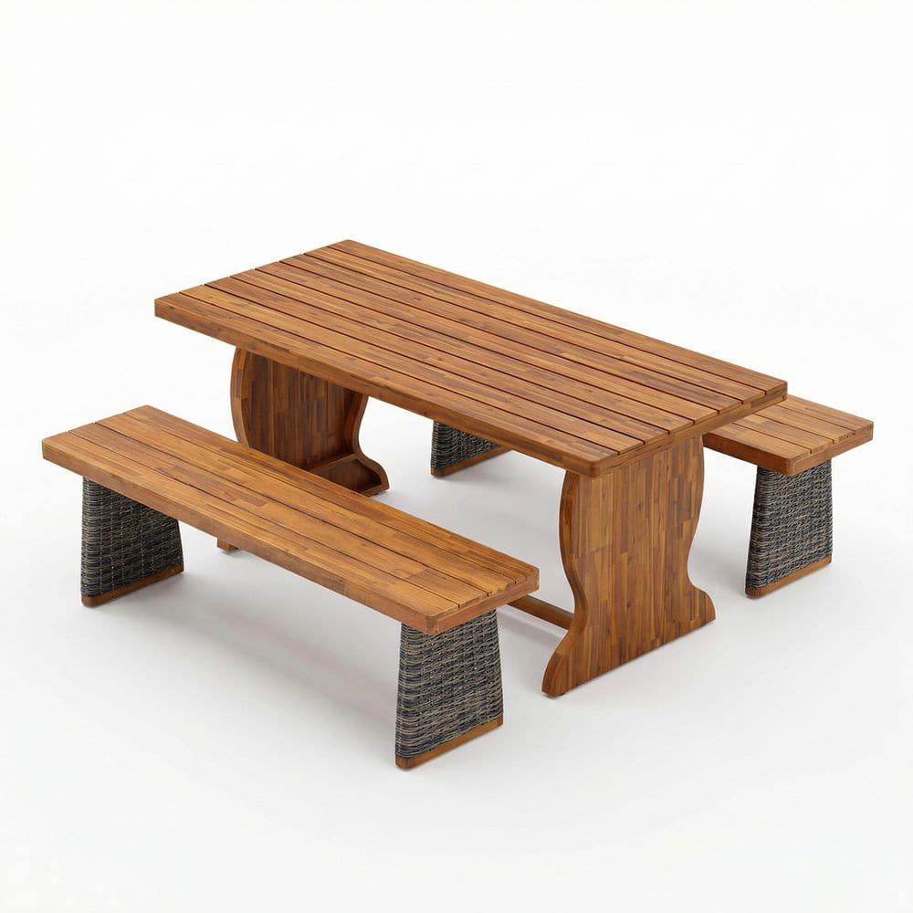 CHRISTOPHER KNIGHT HOME Xavier 3-Piece Rectangle Gray Solid Wood Top ...