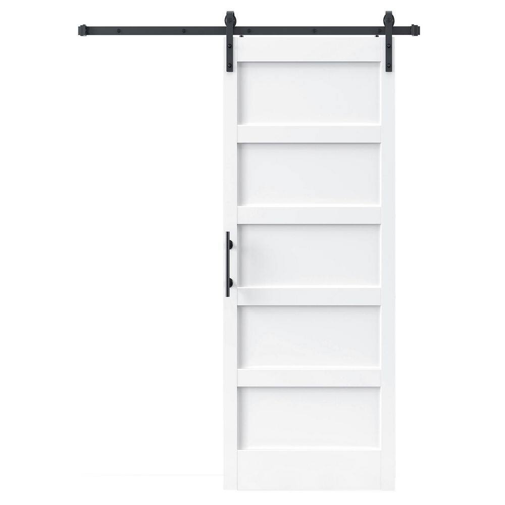 easelife 30 in. x 80 in. 5-Panel Solid MDF White Finished Interior ...