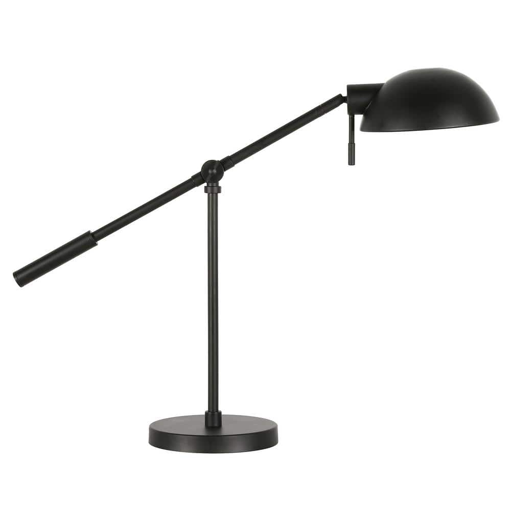 HomeRoots 23 in. Black Transitional Integrated LED Desk Table Lamp with ...