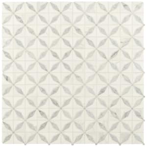 MSI Azula Floret 12 in. x 12 in. x 10 mm Polished Marble Mosaic Tile ...