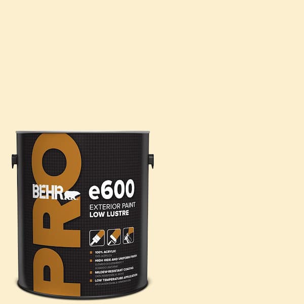 BEHR PRO 1 gal. #370C-2 Custard Cream Low Luster Exterior Paint PR62001 ...