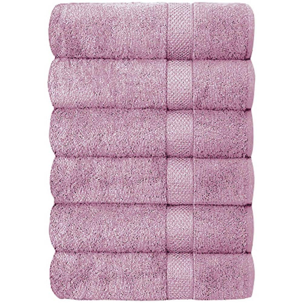 J&V TEXTILES 6-Piece Pink Cotton Bath Towel Set 6PK TWL PINK - The Home ...