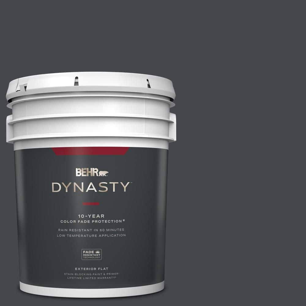BEHR DYNASTY 5 gal. #PPU26-23A Dark Secret Flat Exterior Stain-Blocking ...