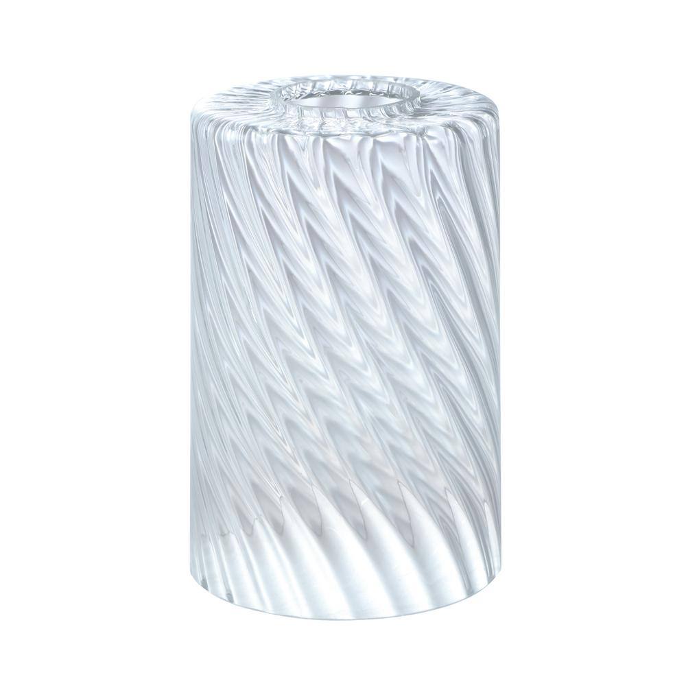Aspen Creative Corporation 6.5 in. Clear Swirl Glass Cylindrical ...