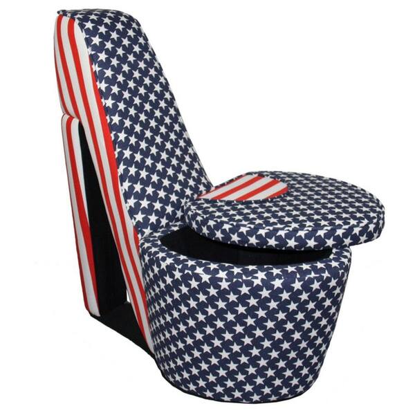 HomeRoots Caroline American Flag Suede Patterned Arm Chair 2000470310 ...