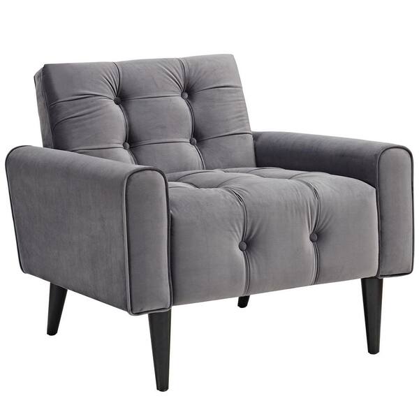 MODWAY Gray Delve Velvet Arm Chair EEI-2326-GRY - The Home Depot