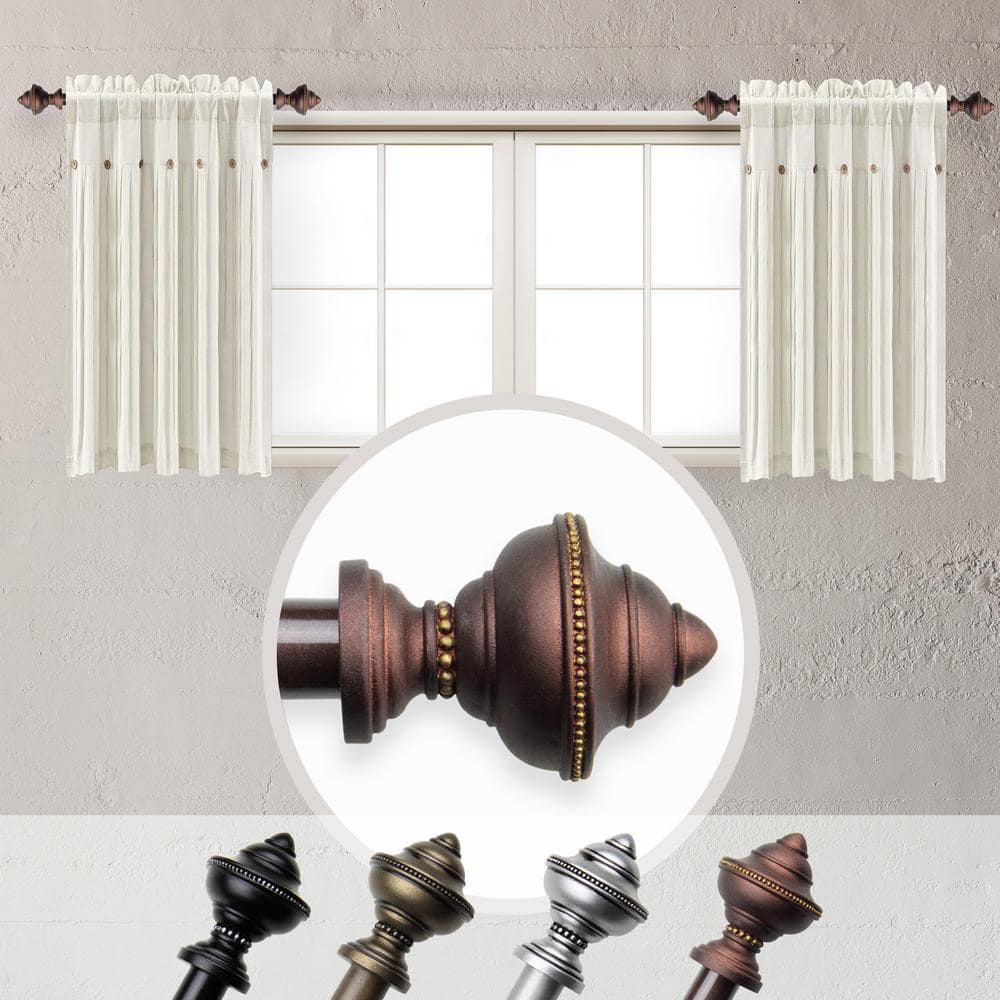EMOH Mauricio 5/8 inch Side Curtain Rod 12-20 inch long (Set of 2 ...