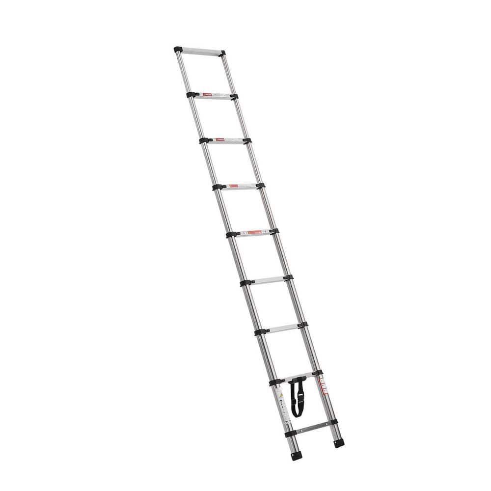 SKYSHALO Telescoping Ladder, 8.33 ft. Stainless Steel Lightweight ...