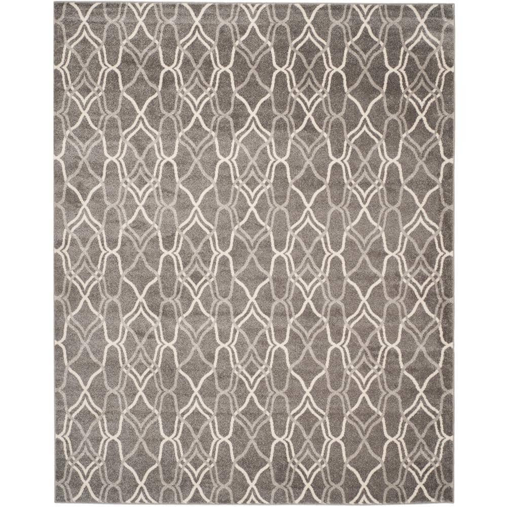 SAFAVIEH Amherst Gray/Light Gray 9 ft. x 12 ft. Multi-Shaped Geometric ...
