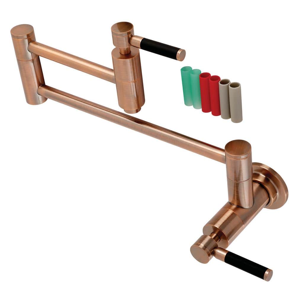 Kingston Brass Kaiser Wall Mounted Pot Filler in Antique Copper ...