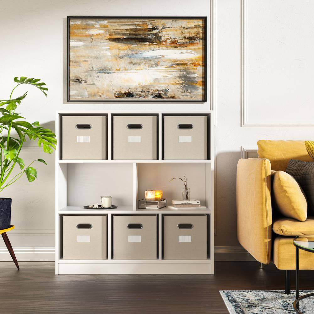 Ornavo Home Foldable Fabric Storage Cube Bins Shelf Basket with Dual ...