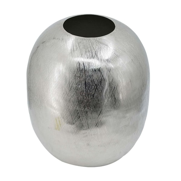 13 in. Metal Aluminum Streak Design Bottle Decorative Vase,Modern ...