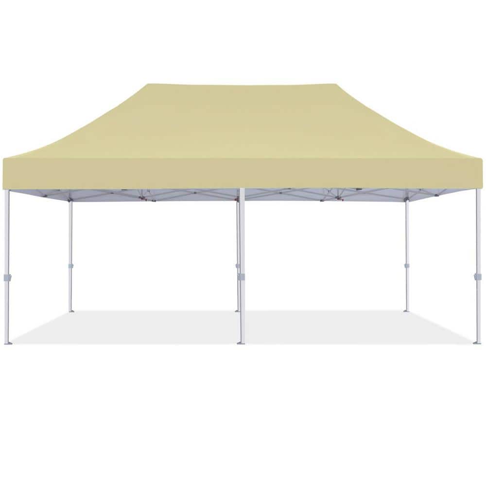 Terracemaster Commercial 10 ft. x 20 ft. Beige Pop Up Canopy Tent with ...