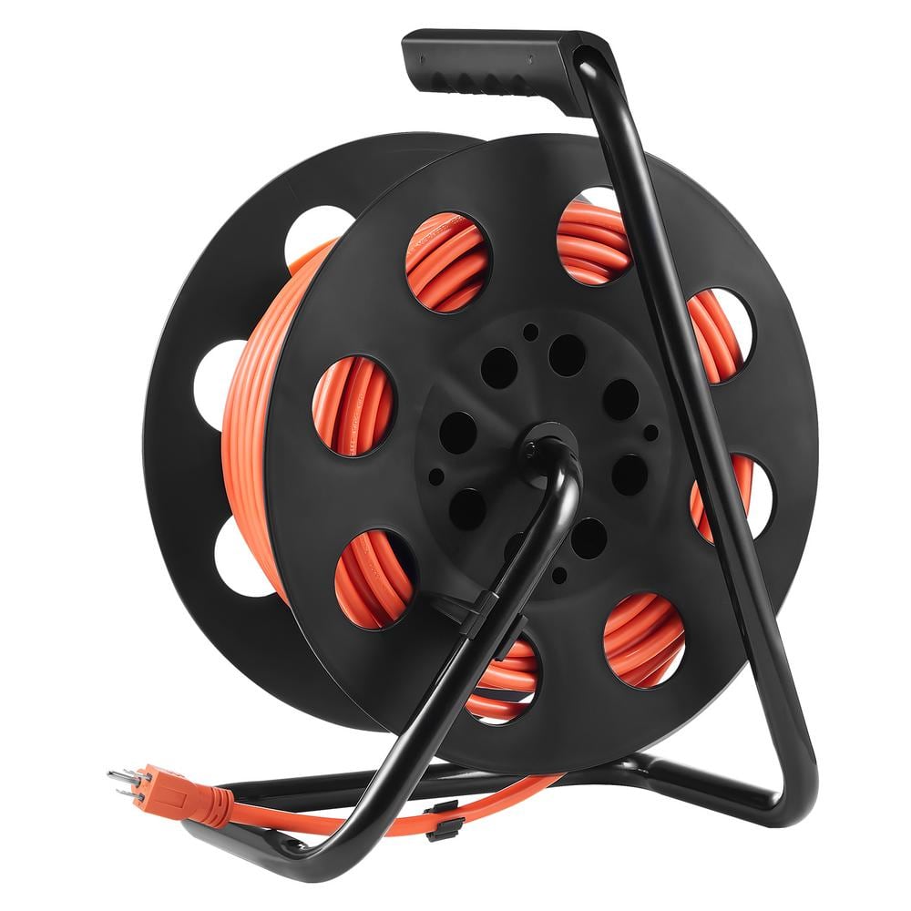 SVOPES Extension Cord Reel, 100 ft., 12 Gauge/3-Conductor, Max 15 Amps ...