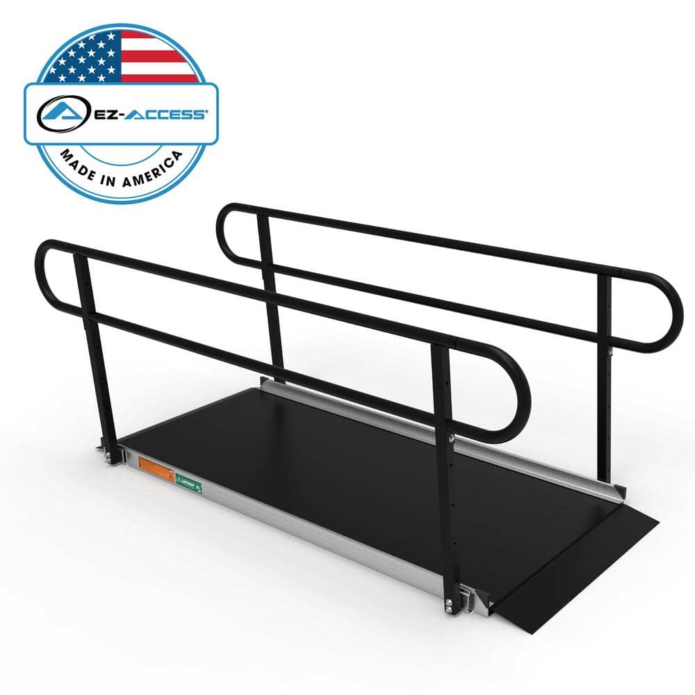EZ-ACCESS GATEWAY 3G 7 ft. Aluminum Solid Surface Black Wheelchair Ramp ...