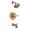 Delta Lahara Gold 1-Handle Tub and Shower Faucet Trim Kit in Champagne ...