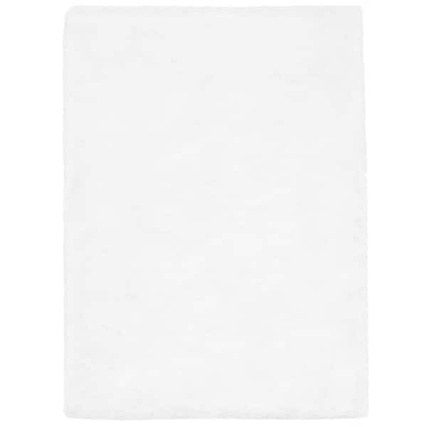 Nourideaux White 3 ft. x 5 ft. Fuzzy Faux Rabbit Fur Rug Plush Fluffy ...