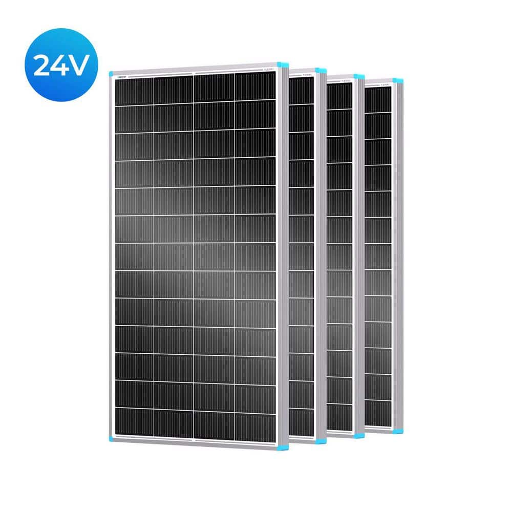 Renogy 4-pieces 200-Watt 12V Monocrystalline Solar Panel Back-up Power ...