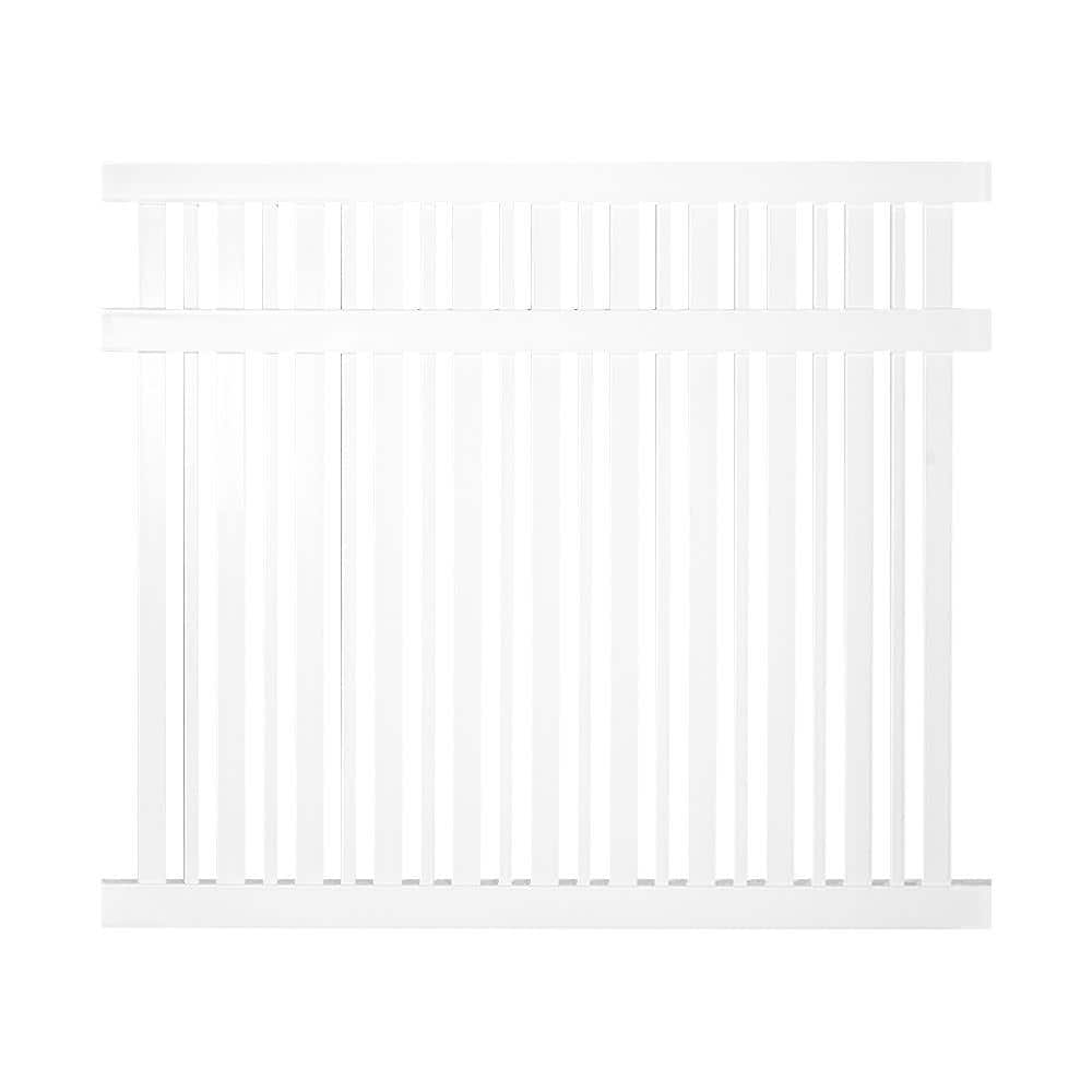Weatherables Sarasota 5 ft. H x 8 ft. W White Vinyl Pool Fence Panel ...