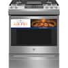 GE 30 in. 5.6 cu. ft. Slide-In Gas Range with Self-Cleaning Convection ...