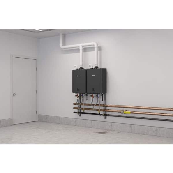 Rinnai TRW Interior Wall Mount 2-Unit Tankless Water Heater System ...