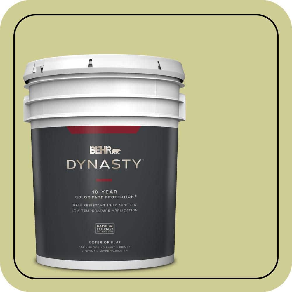BEHR DYNASTY 5 gal. #M340-4 Wasabi Flat Exterior Stain-Blocking Paint ...